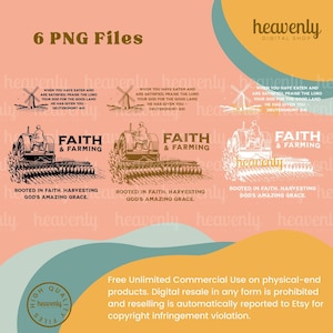 Farmer PNG Christian PNG Sublimation Design Vintage Faith & Farming ...