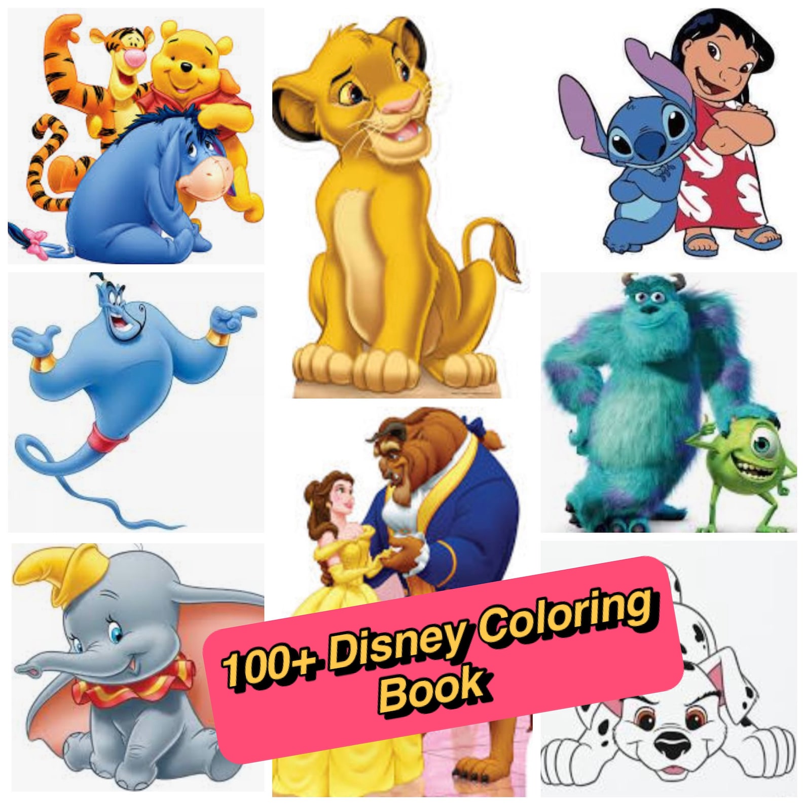 100 Disney coloring book Disney printable coloring pages | Etsy