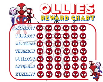 Spidey Sticker Chart - Etsy Singapore