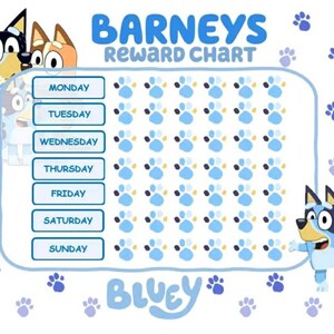 Personalised Bluey Reward Chart Poster and Sticker Stars - Etsy