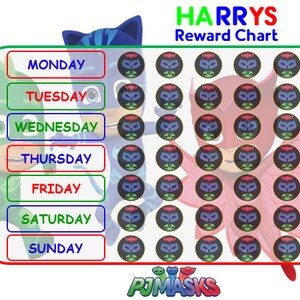 Personalised Kids Name PJ Masks Cartoon TV Character Superhero A4 ...