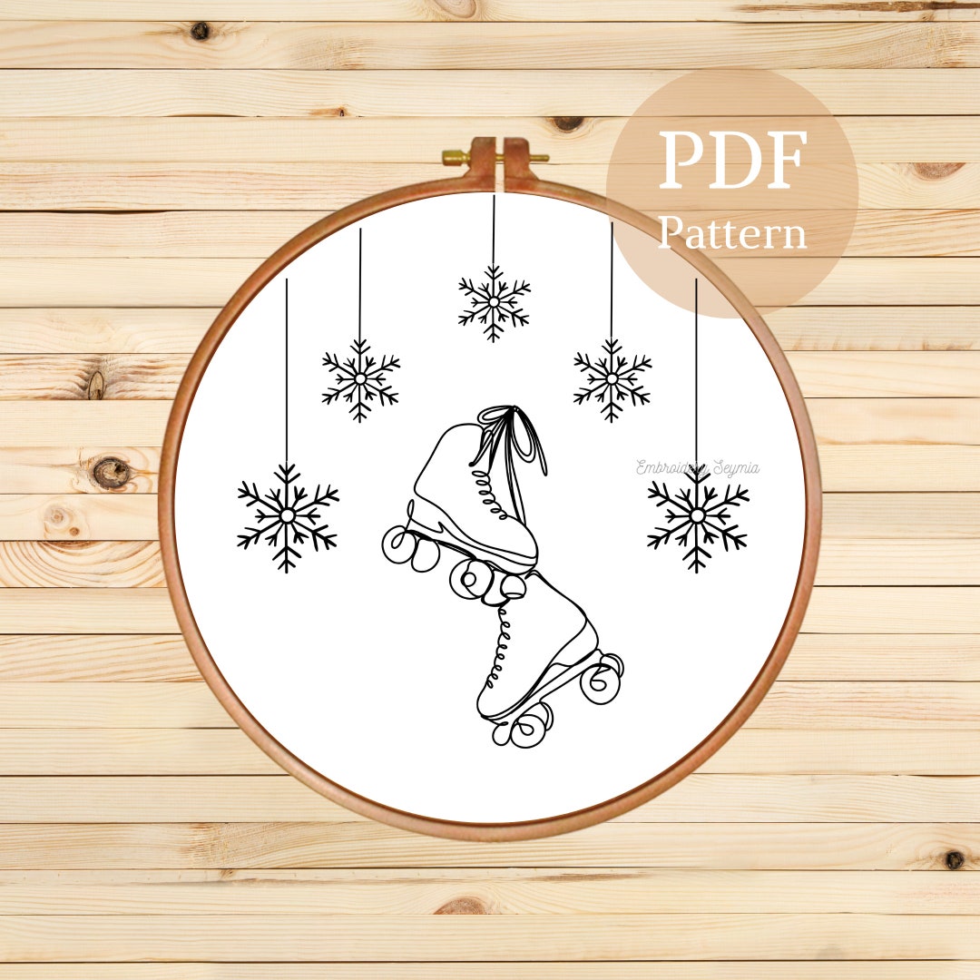 Ice Skates Embroidery Design, PDF Pattern for Hand Embroidery, Instant ...