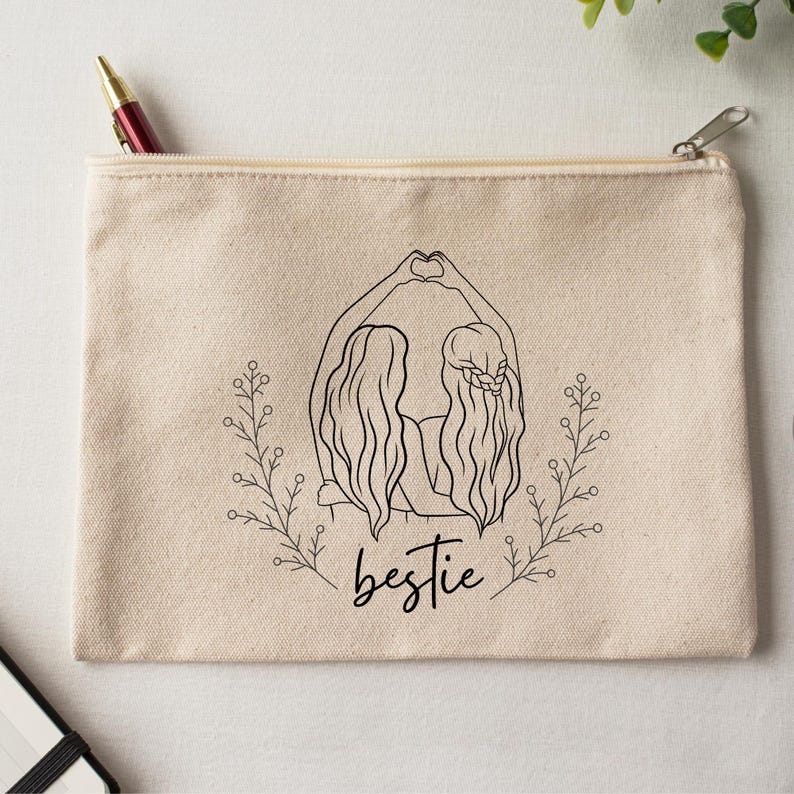 Bestie Hand Embroidery Pattern: Floral Friends Design (PDF Digital ...