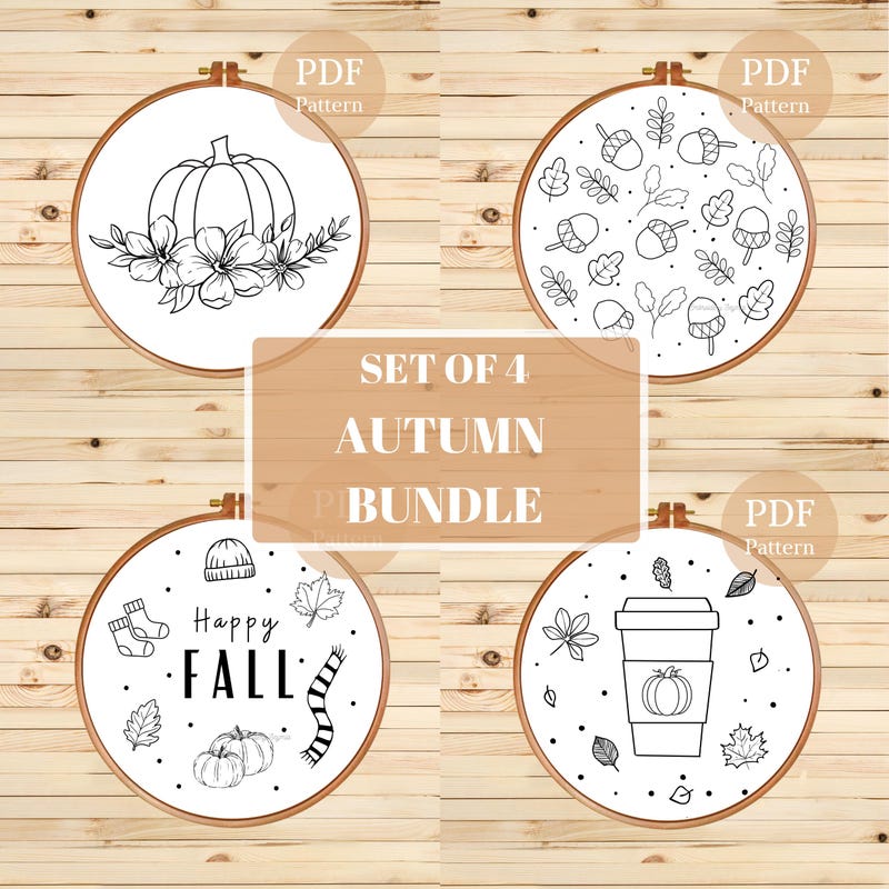 Fall Embroidery Pattern - Etsy