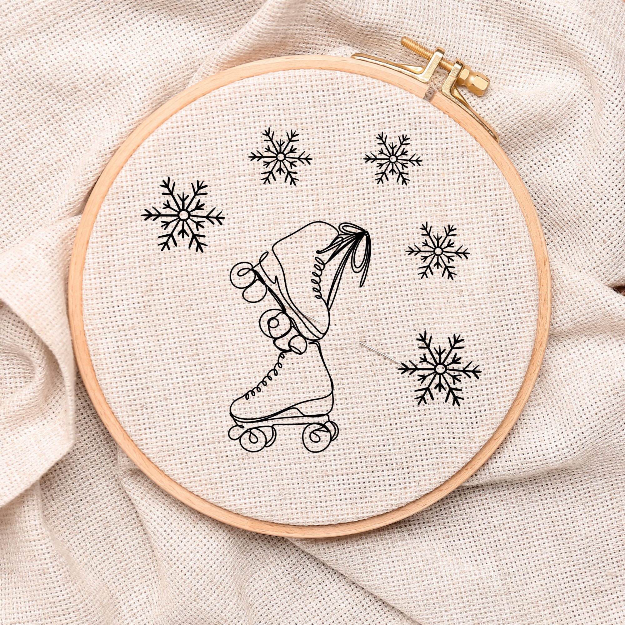 Ice Skates Embroidery Design, PDF Pattern for Hand Embroidery, Instant ...