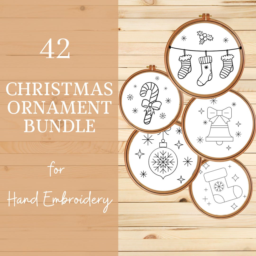 Christmas Ornaments Hand Embroidery PDF Pattern: 42 Designs (instant ...