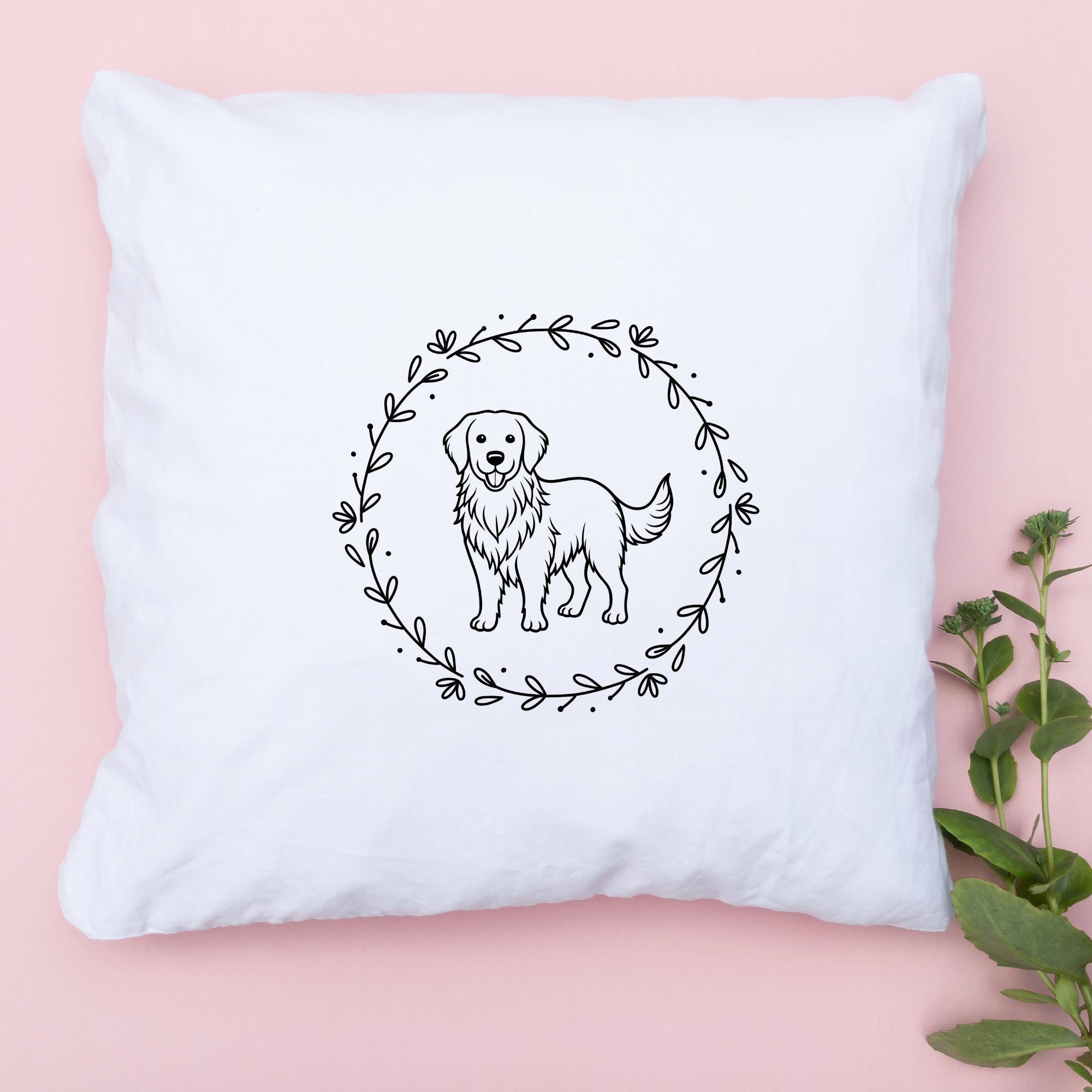 Golden Retriever Hand Embroidery Pattern, Dog Design (PDF Template) - Etsy