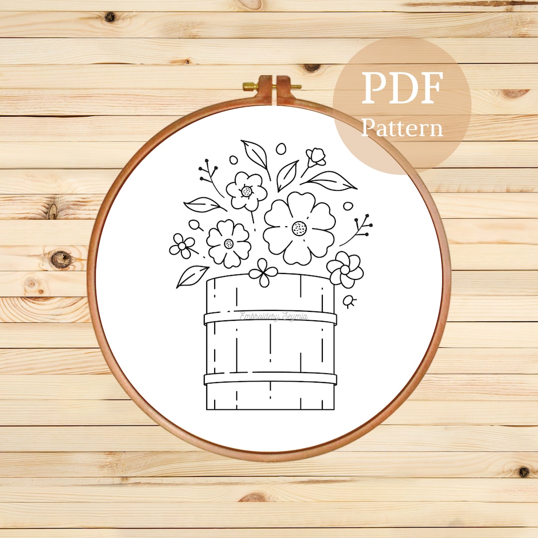 Flower Embroidery Design, Hand Embroidery PDF Pattern, Instant Download ...