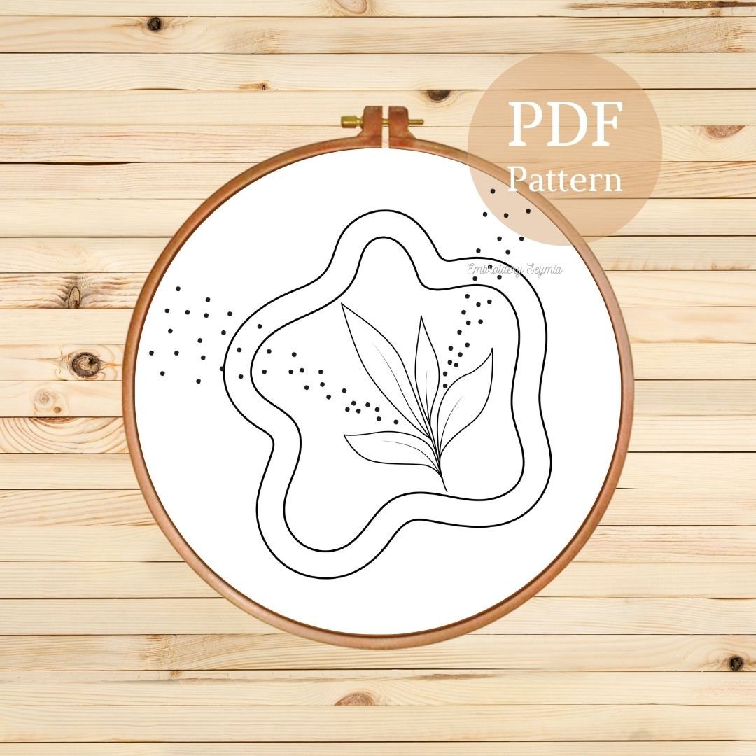 Boho Plant Embroidery Design, Embroidery Template, Boho Hand Embroidery ...