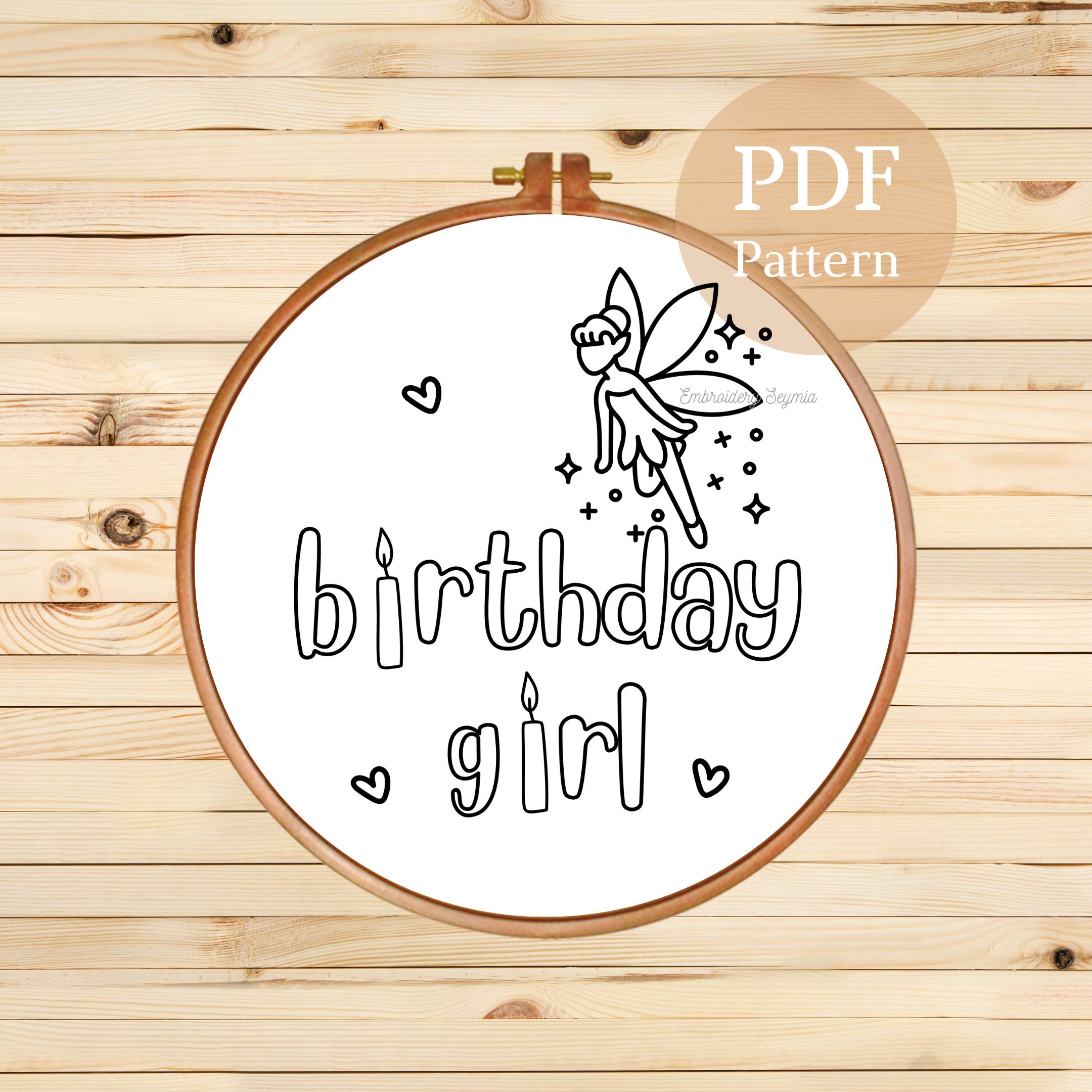 Birthday Girl Embroidery Design Embroidery PDF Pattern Instant Download ...
