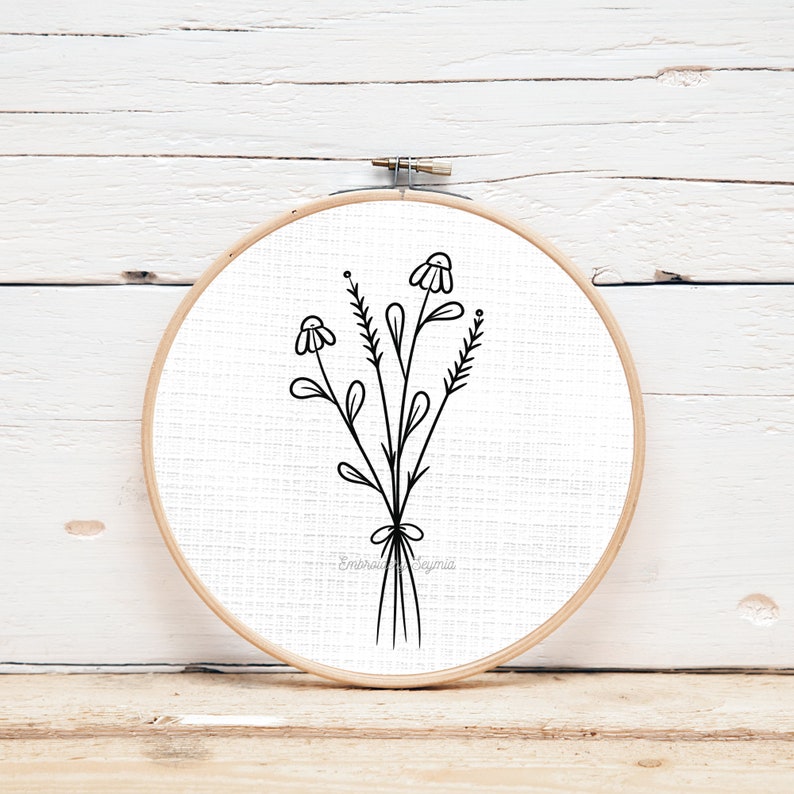 Flower Bouquet Hand Embroidery Pattern: 10 Floral Designs (PDF Pattern ...
