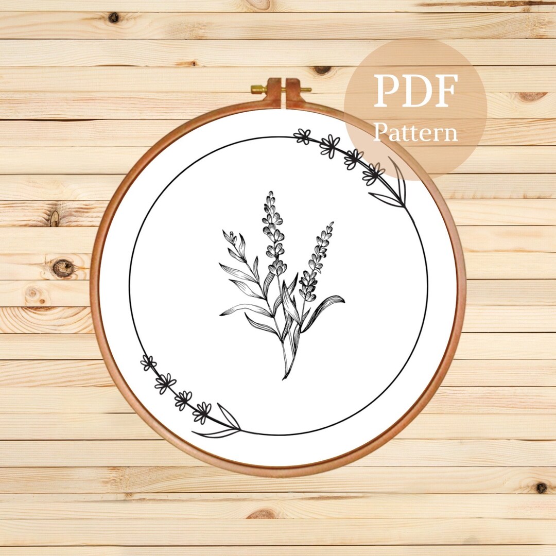Lavender Circle Handmade Embroidery Pattern, PDF Pattern, Instant ...