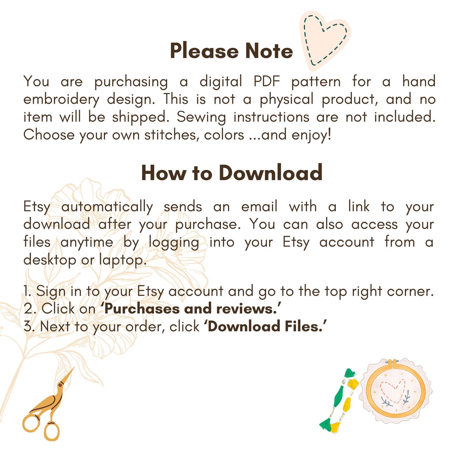 Branch Leaves Hand Embroidery Design, Instant Download PDF Pattern ...