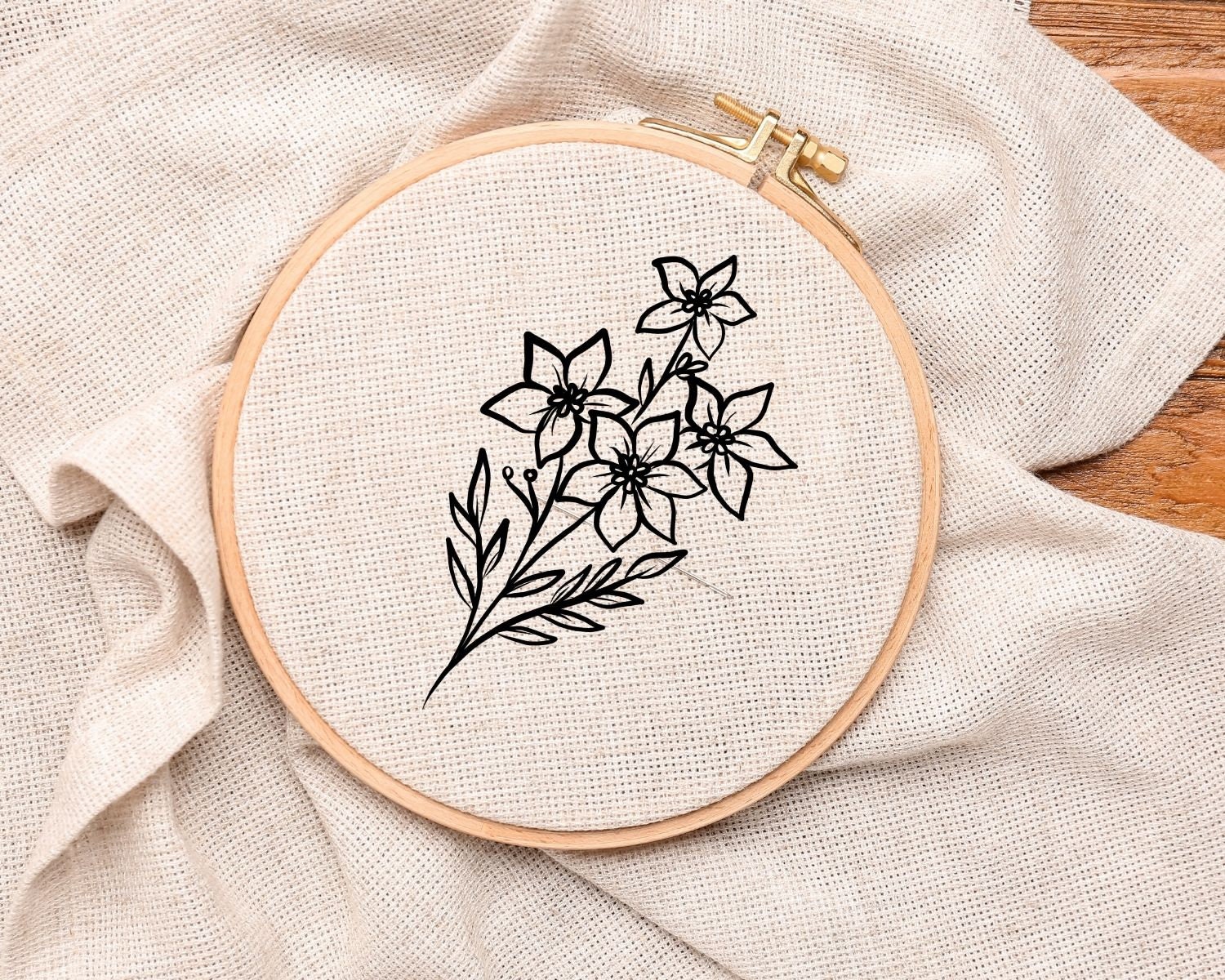 5 Flower Embroidery Pattern, Hand Embroidery PDF Pattern, Modern ...