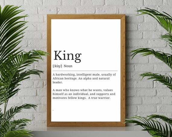 King Definition Wall Art Afrocentric Print Art Minimalist - Etsy