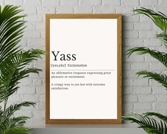 Yass Definition Wall Art Black Culture Definition Wall Art - Etsy