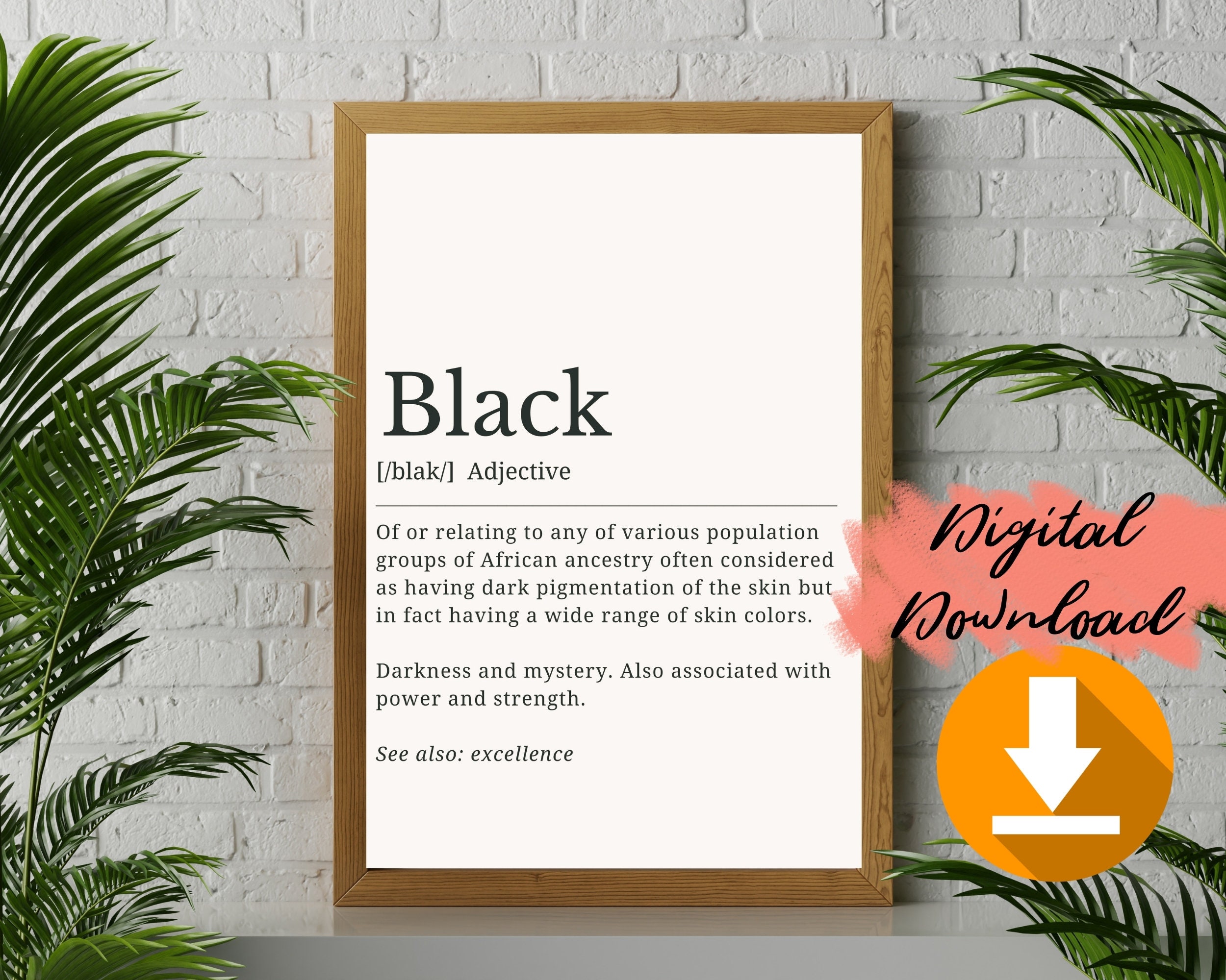 Black Definition Wall Art | Afrocentric Print Art | Minimalist Wall Art ...