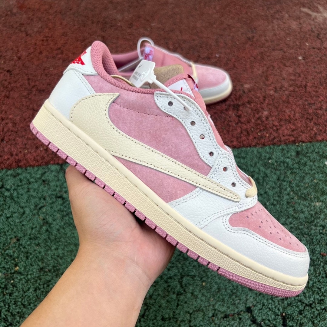 Custom Crafted Jordan 1 Low Inspired by Travis Scott strawberry ...