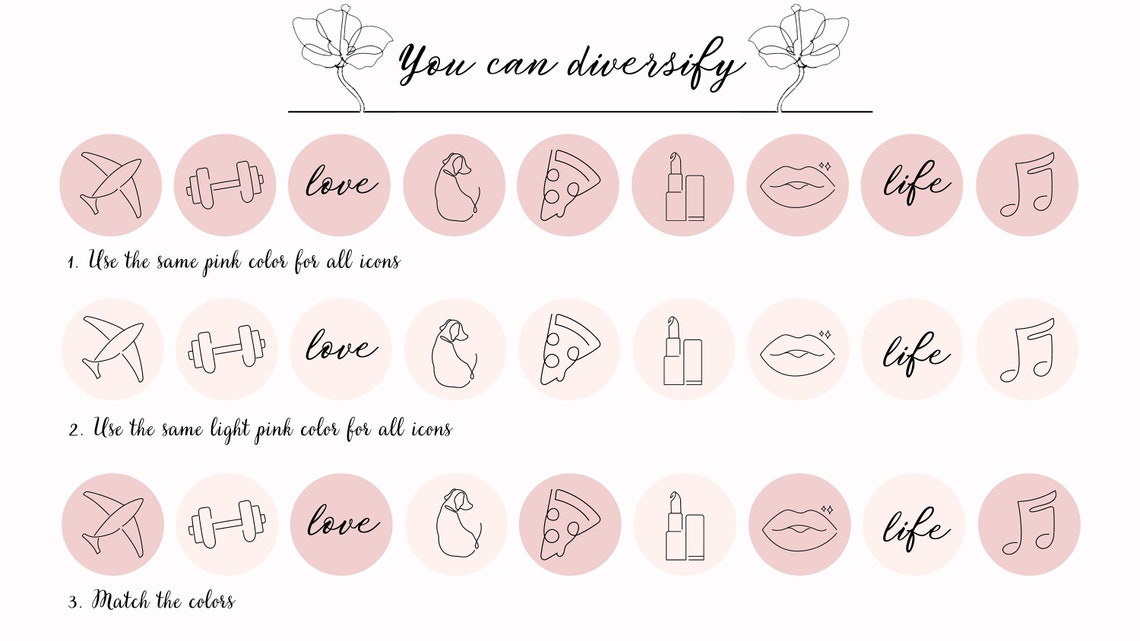 Abstract One Line Art Instagram Highlight Covers - Boho Line Art Pink ...