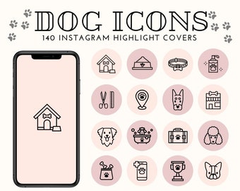 Dog Illustrated Instagram Highlight Covers Pet Highlights Covers Pretty ...