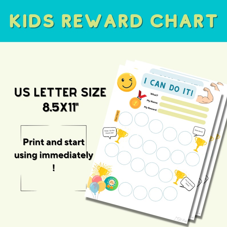 Kids Reward Chart | Behavior Chart | Sticker Chart | Toddler Reward ...