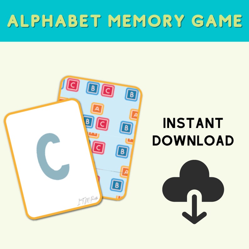 Alphabet Memory Game | Alphabet Matching Game | Montessori Flash Cards ...