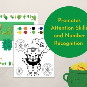 St. Patrick's Day Activity for Kids Color by Number - Etsy