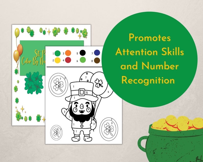 St. Patrick's Day Activity for Kids Color by Number - Etsy