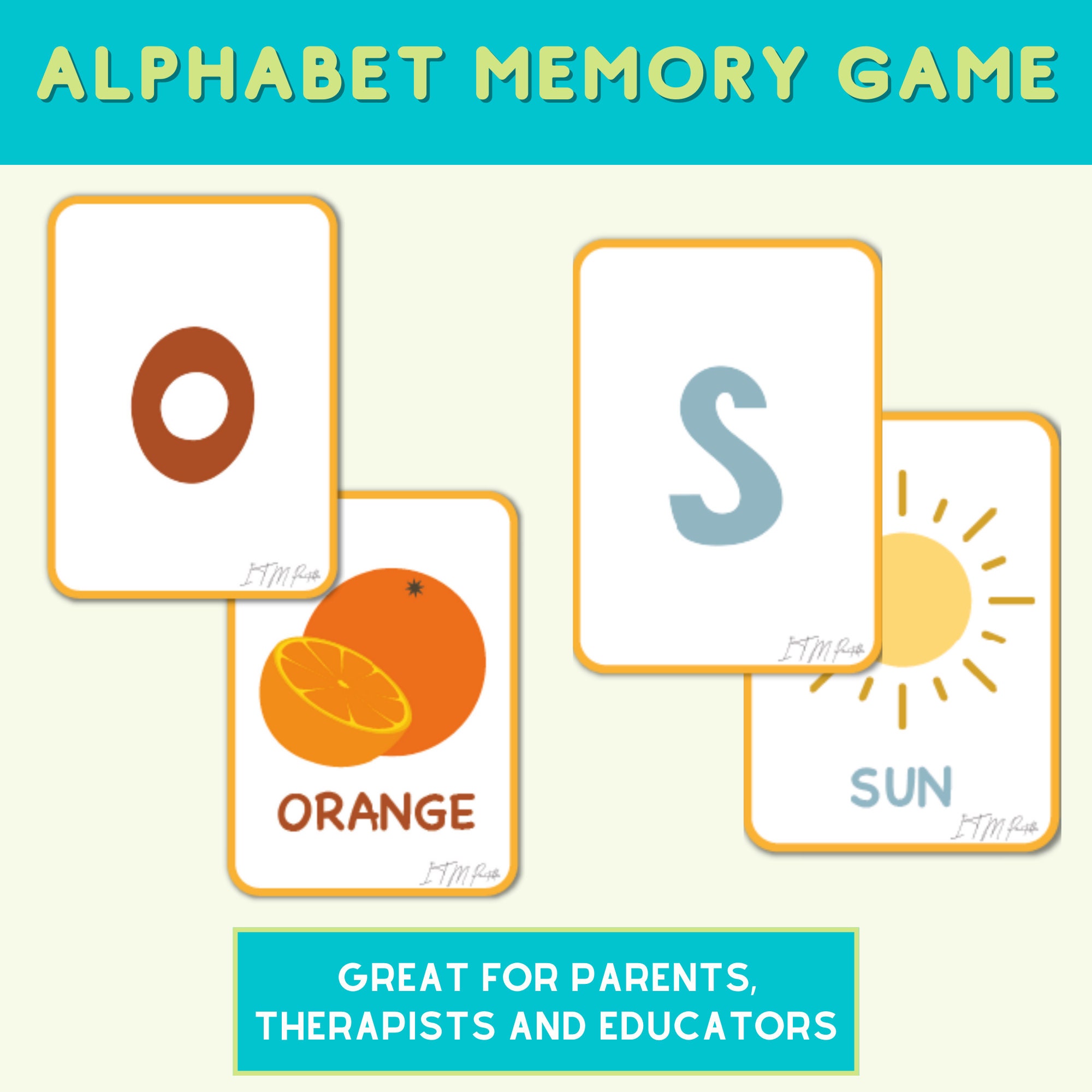 Alphabet Memory Game Alphabet Matching Game Montessori Flash Cards ...