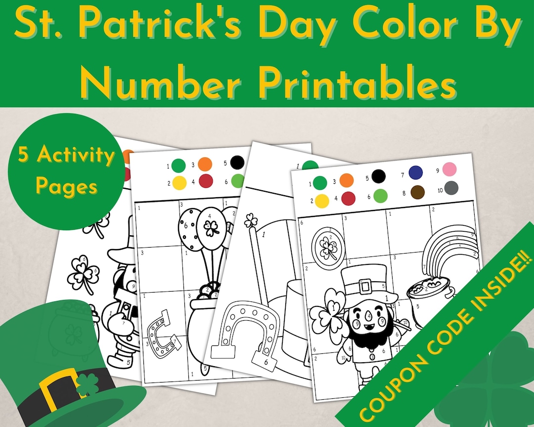 St. Patrick's Day Activity for Kids Color by Number - Etsy