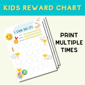 Kids Reward Chart Behavior Chart Sticker Chart Toddler Reward Chart ...