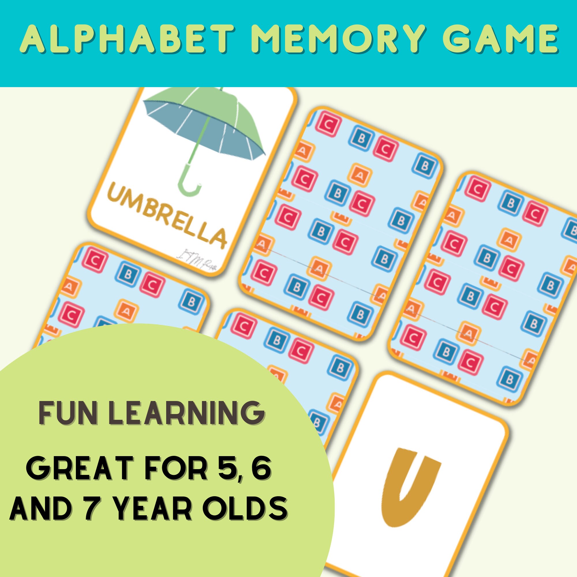 Alphabet Memory Game Alphabet Matching Game Montessori Flash Cards ...