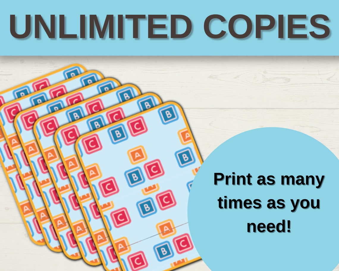 Flash Cards for Kids Alphabet Matching Game Memory Game - Etsy