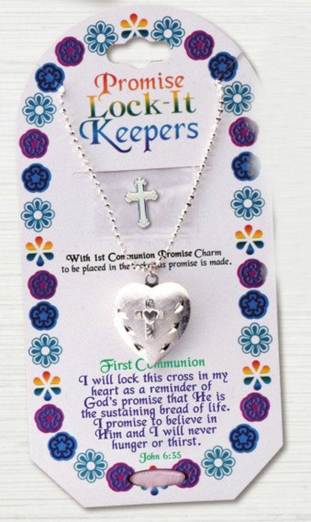 First Communion Necklace Locket Prayer MM1762FC - Etsy