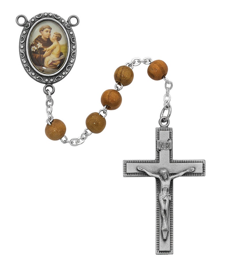 Olive Wood St Anthony Rosary Boxed R184DF Mvan - Etsy
