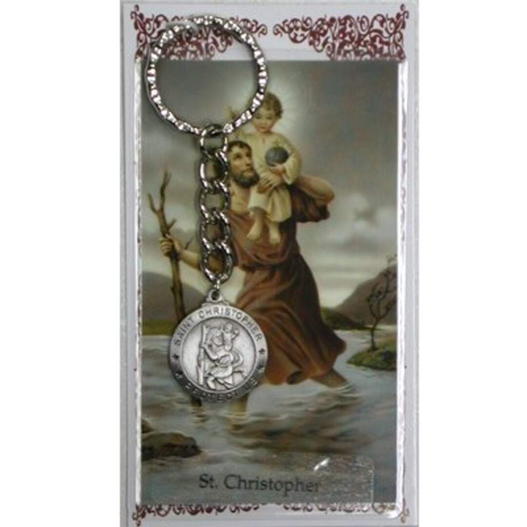 St. Christopher Key Ring With Prayer Card KRD575CHC - Etsy