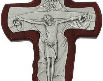 Set of 2 Holy Trinity Cross Brass Style Crucifix for Rosary or - Etsy