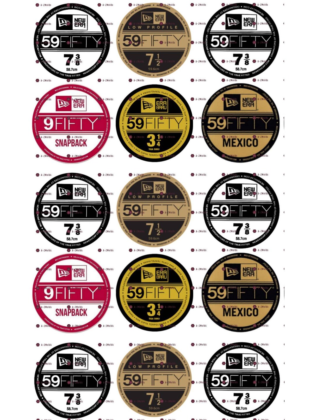Printed New Era Stickers Not Edible Etsy
