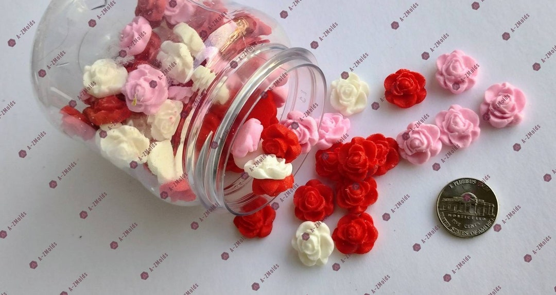 Roses Red and Pink Sprinkle Mix Candy/ Fondant Figures - Etsy