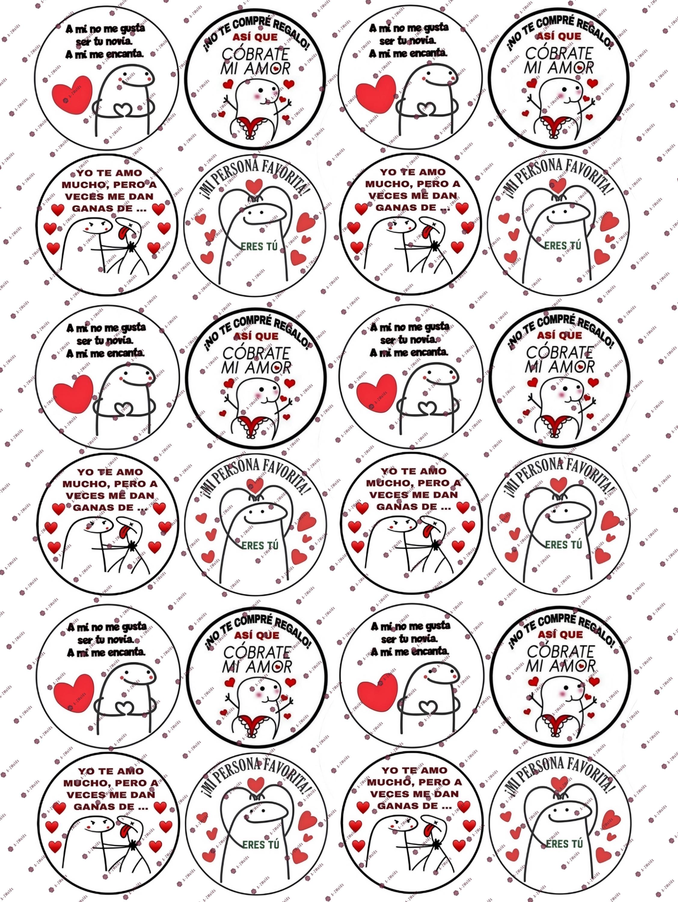 Pre-cut Edible Images Flork Valentine's Day - Etsy