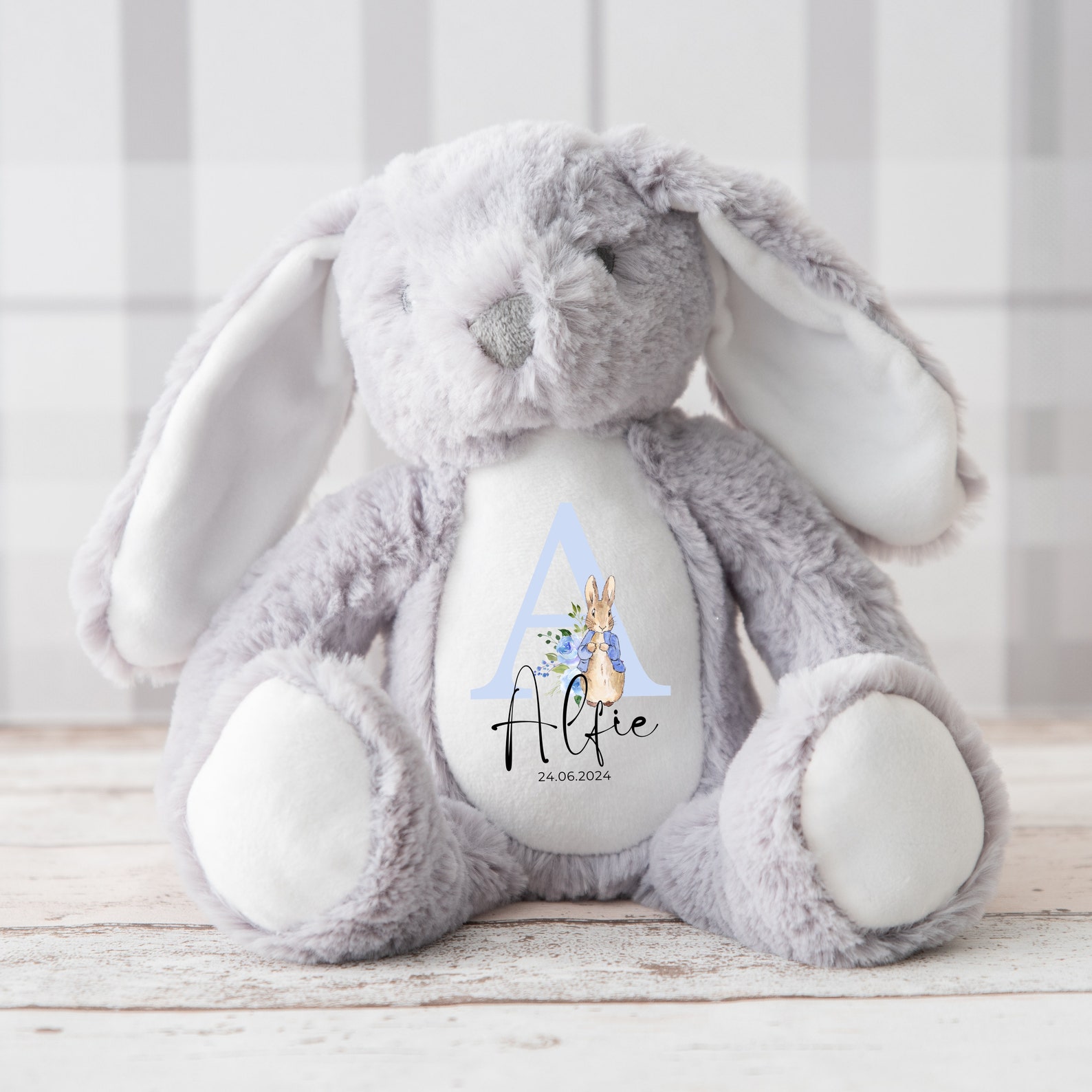 Personalised Bunny Rabbit, Peter Rabbit New Baby Gift, Personalised ...
