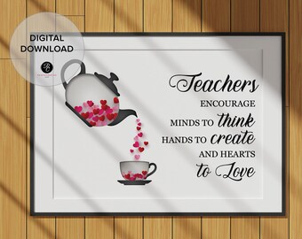 Teacher Gift, Teacher Appreciation Gift Print, Thank You Print, End of ...