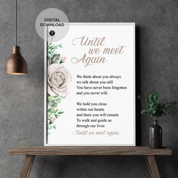 Until We Meet Again Poem - Etsy