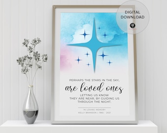 Custom Memorial Star Quote Sympathy Gift in Loving Memory - Etsy