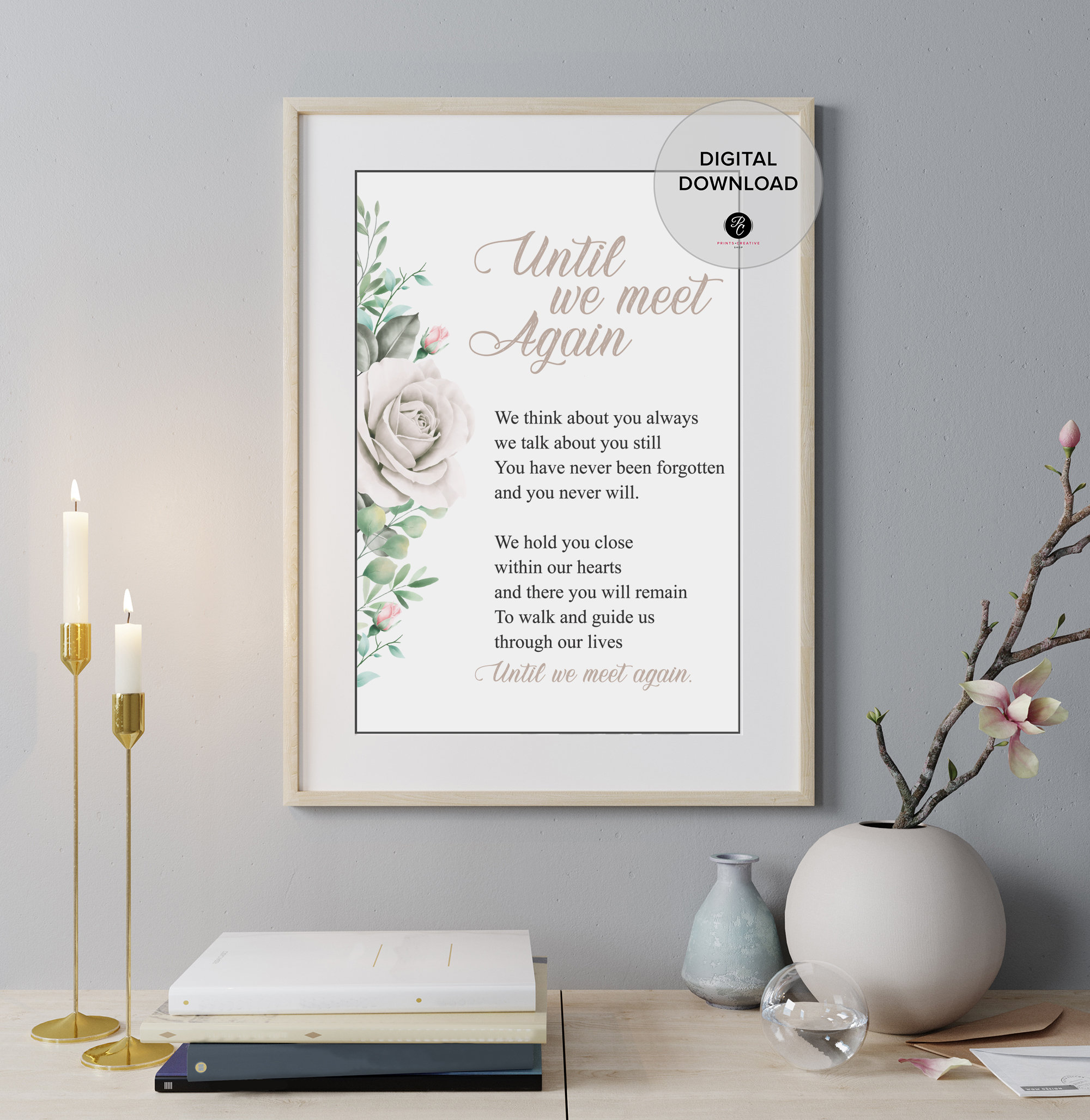 Until We Meet Again Funeral Poem, Memorial Quote Print, in Loving ...