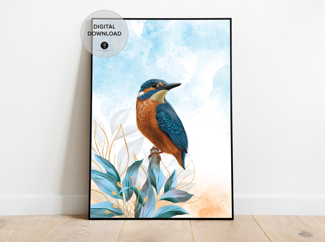 Bird Printable Wall Art, Bird Watercolor Digital Art, Gift for Bird ...