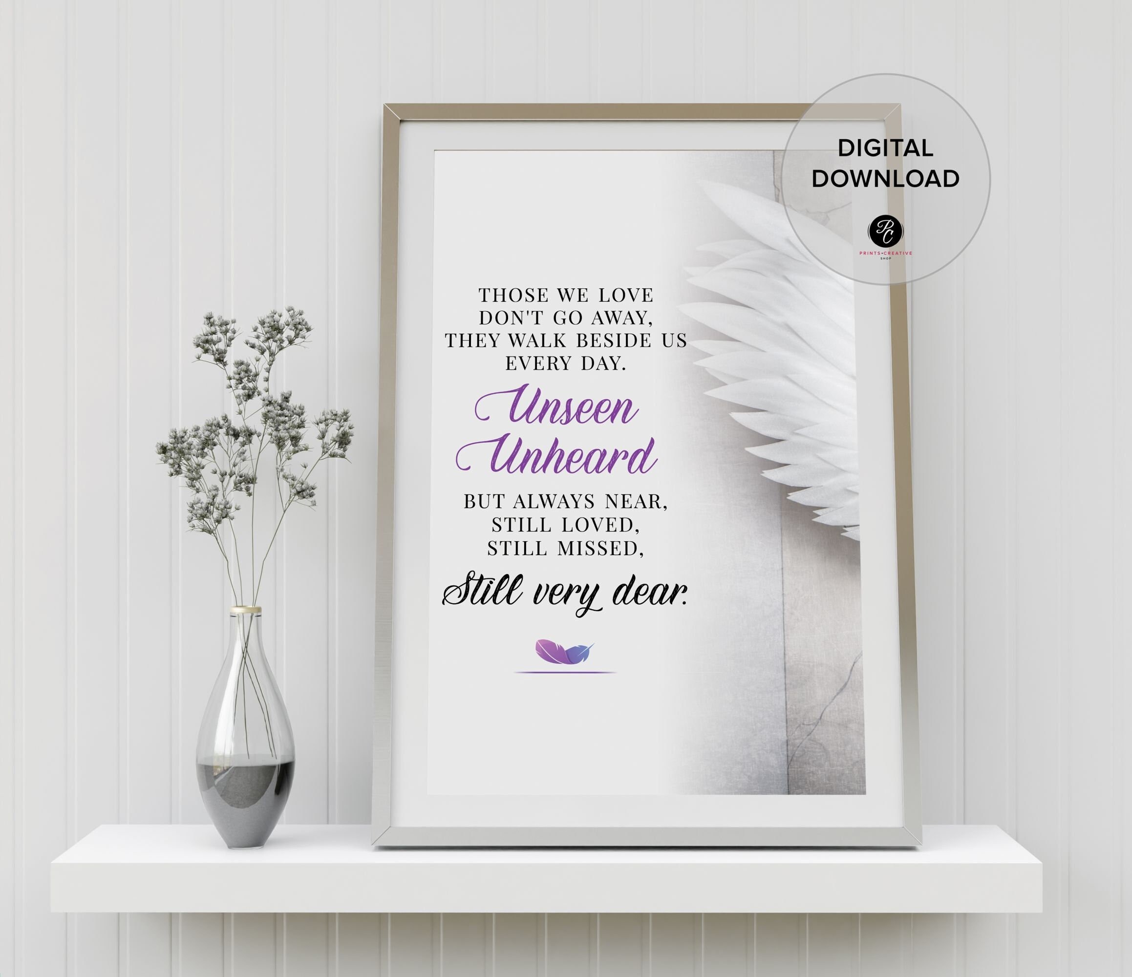 Memorial Quote Print, Printable Poem Memorial, Those We Love, in Memory ...