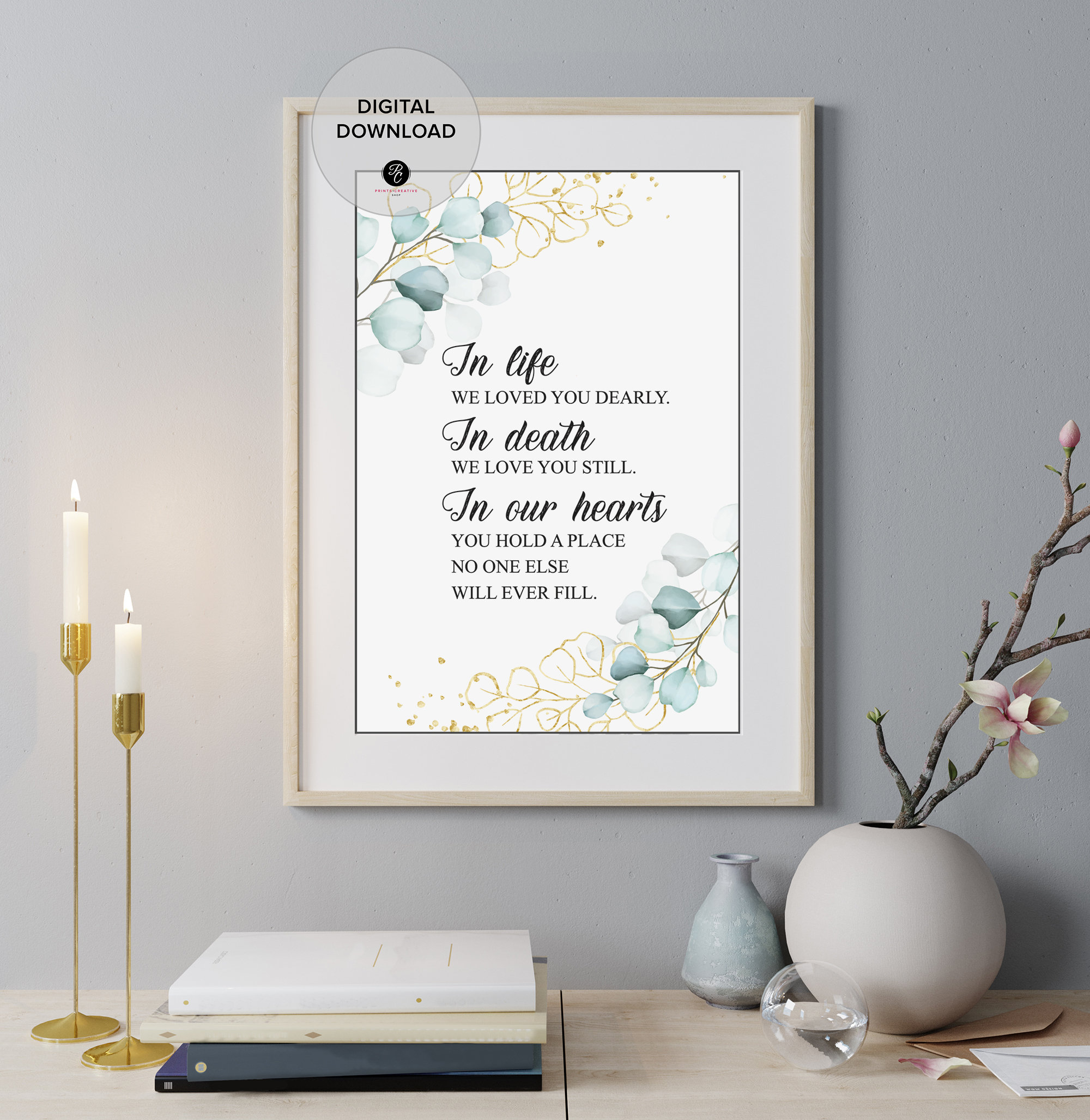 Grief Poem Printable, Christian Funeral Poem, Grief Quotes Wall Art ...