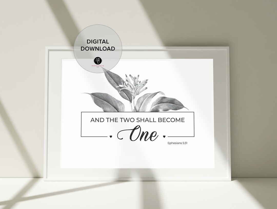 Bible Verse Wedding Digital Download, Love Quote Printable Gift, and ...