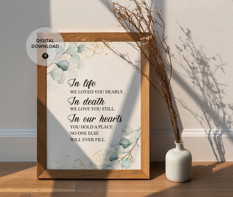 Grief Poem Printable, Christian Funeral Poem, Grief Quotes Wall Art ...